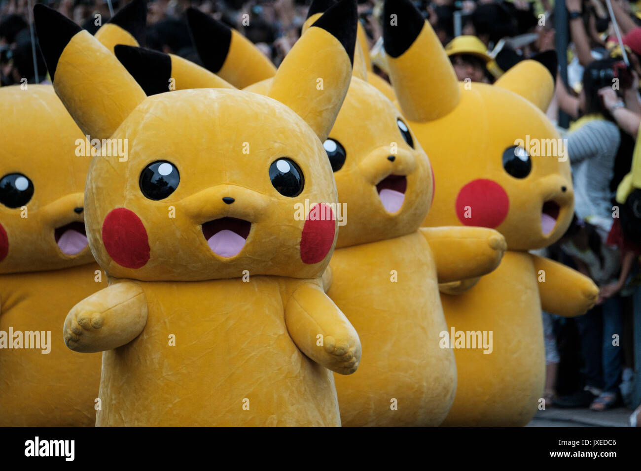 AUGUST 14, 2017 Pikachu characters march during the Pikachu Carnival ...