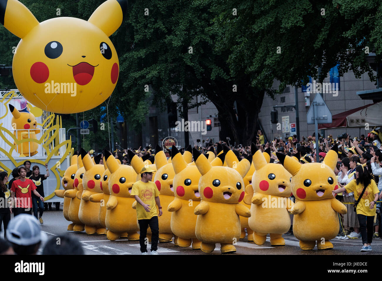 AUGUST 14, 2017 Pikachu characters march during the Pikachu Carnival ...
