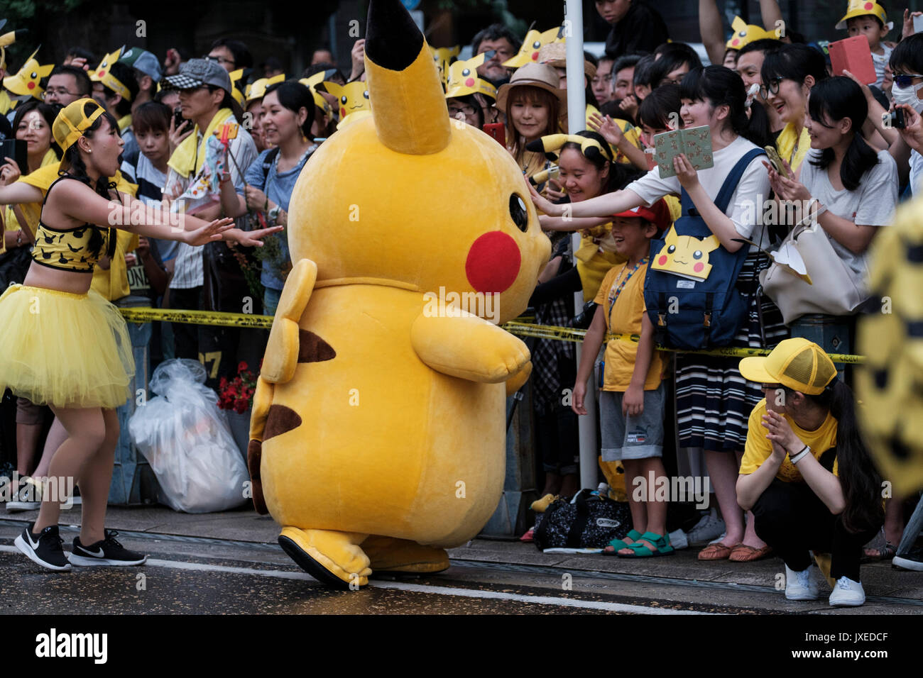 AUGUST 14, 2017 Pikachu characters march during the Pikachu Carnival ...