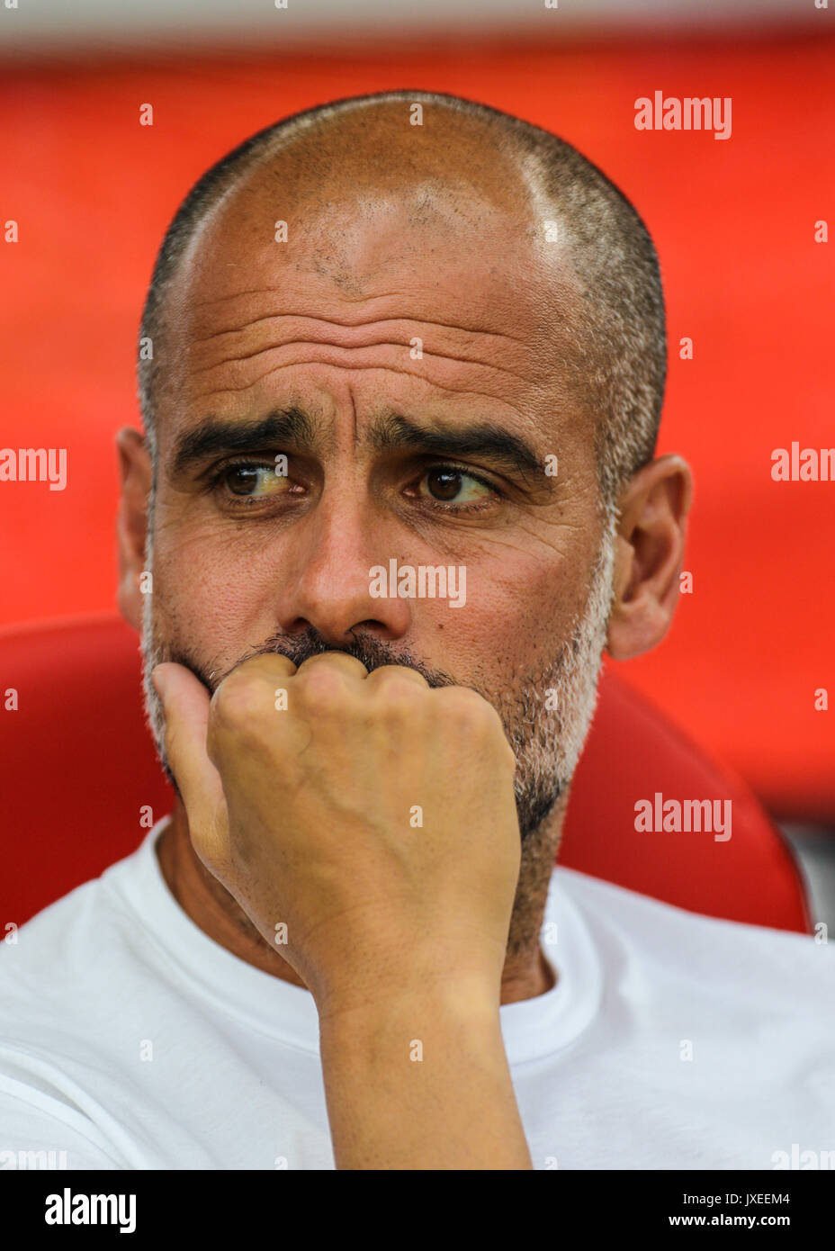 Girona, Spain. 15th Aug, 2017. Pep Guardiola during the Costa Brava ...