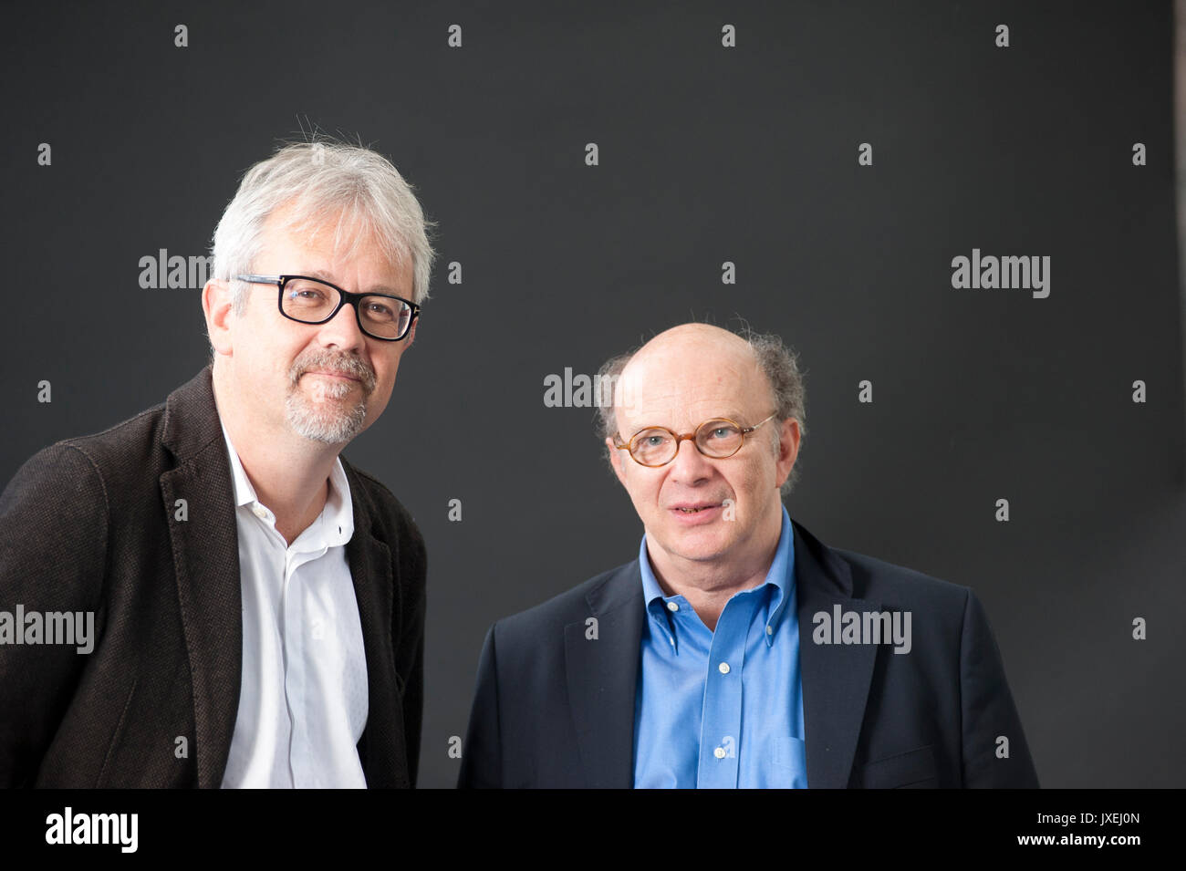 Edinburgh, UK. 16th Aug, 2017. (L to R) Writers Simon Ings and Victor ...