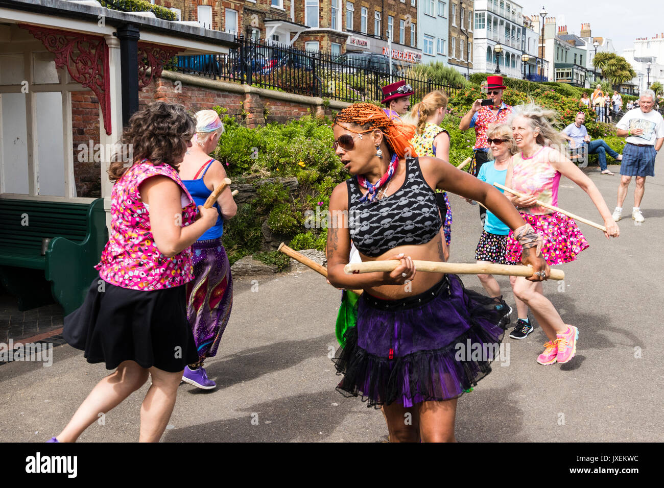 Modern Morris dancers, Allsorts Morris, six women from various morris ...