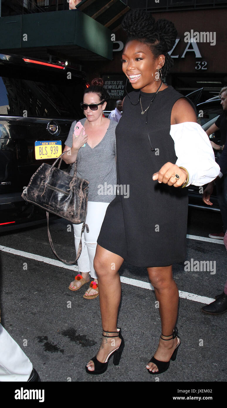 New York, NY, USA. 16th Aug, 2017. Brandy seen arriving at NBC's Today ...