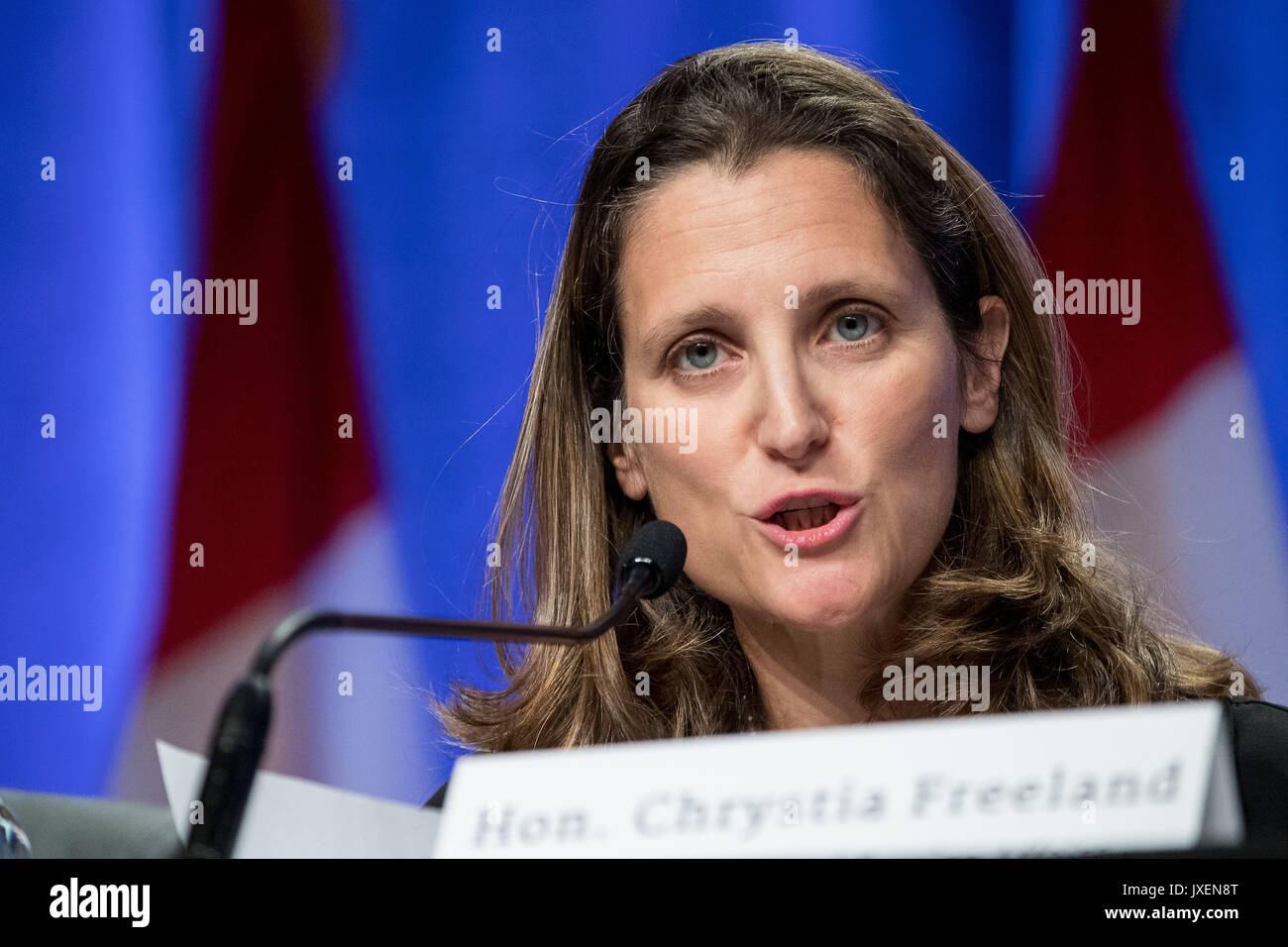 Washington, USA. 16th Aug, 2017. Canadian Foreign Minister Chrystia ...