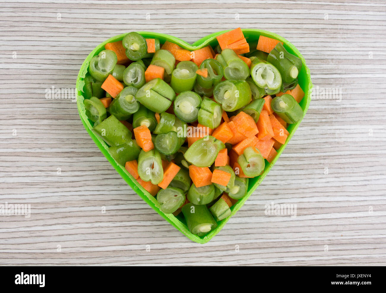 Heart shape by various vegetables Stock Photo - Alamy
