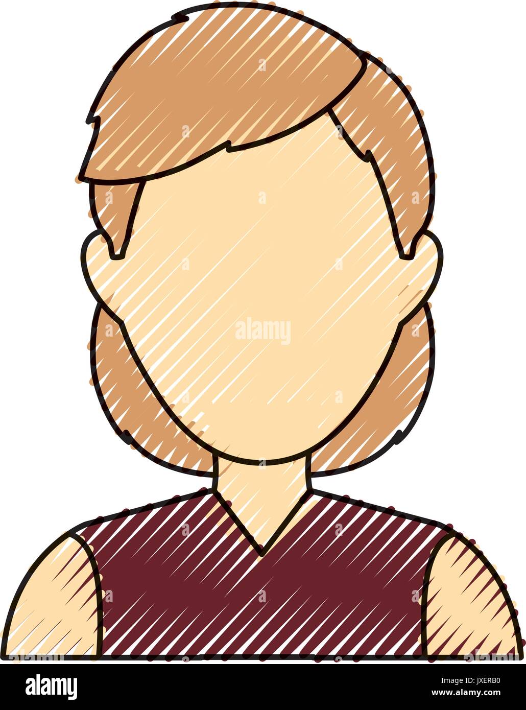 Woman faceless profile icon vector illustration graphic design Stock ...