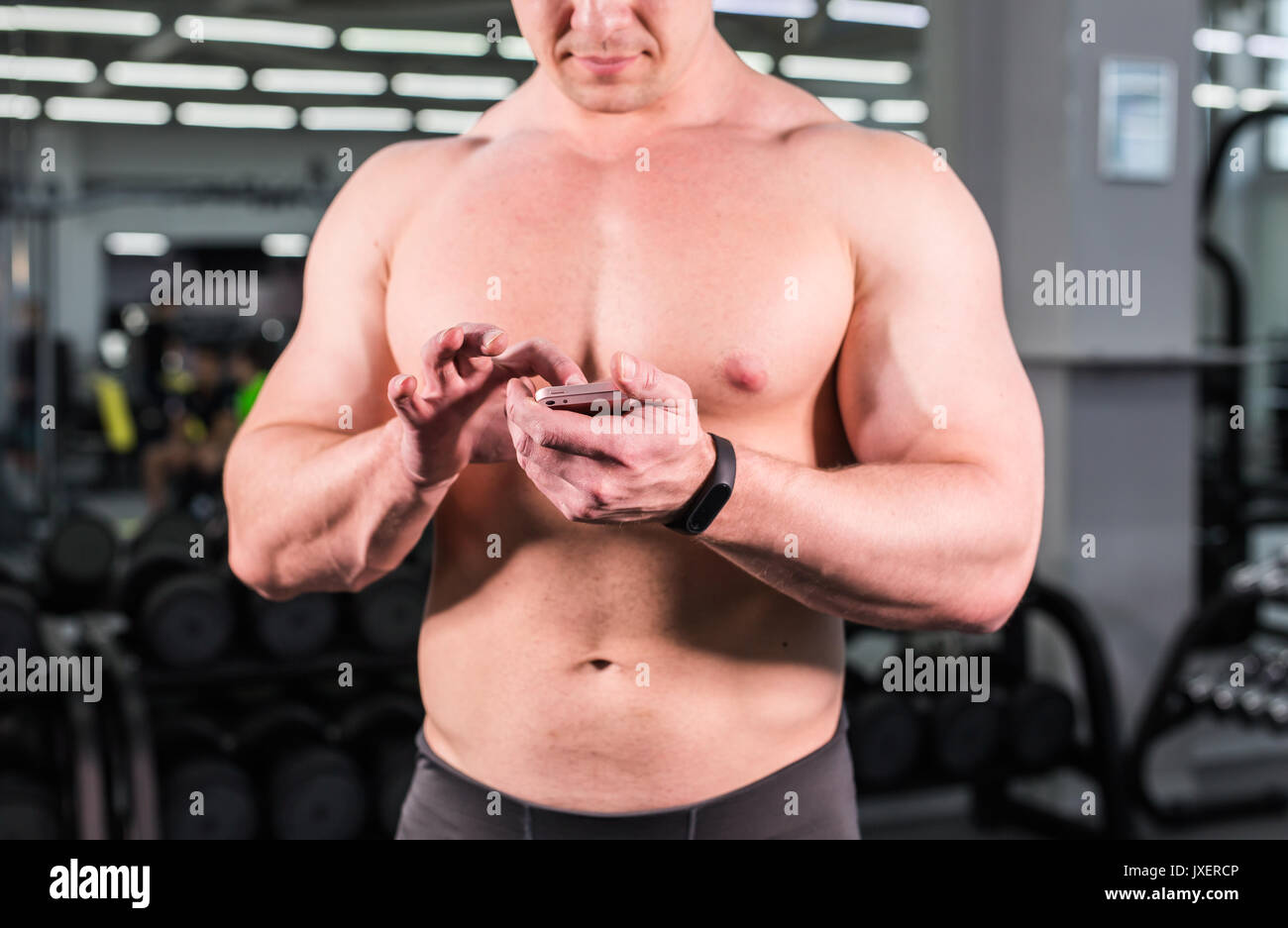 Man with smart device and use of mobile phone Stock Photo - Alamy