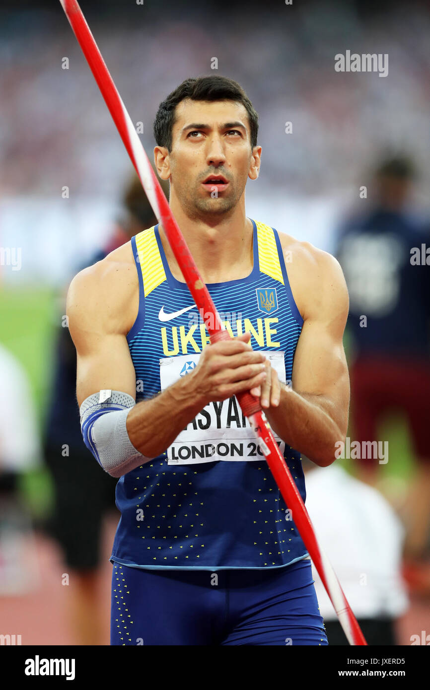 Oleksiy KASYANOV (Ukraine) competing in the Decathlon Javelin at the ...