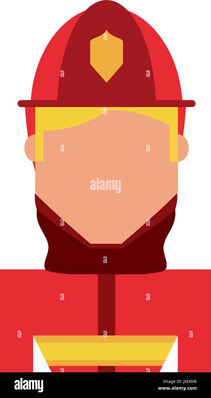 Firefigther profile cartoon icon vector illustration graphic design ...