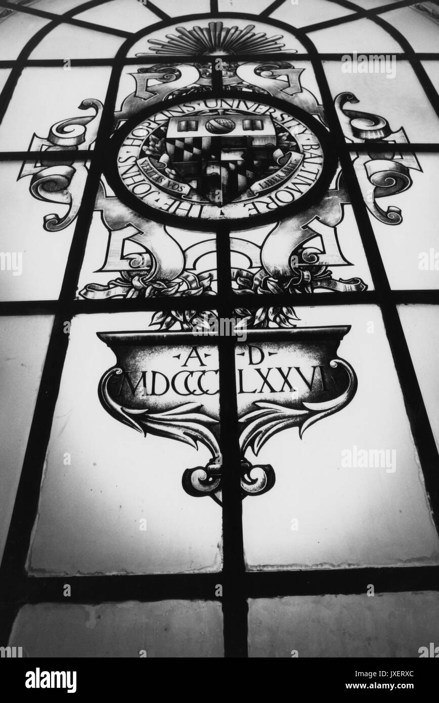 Gilman Hall, Hutzler Reading Room Interior, Detail of Hopkins window ...