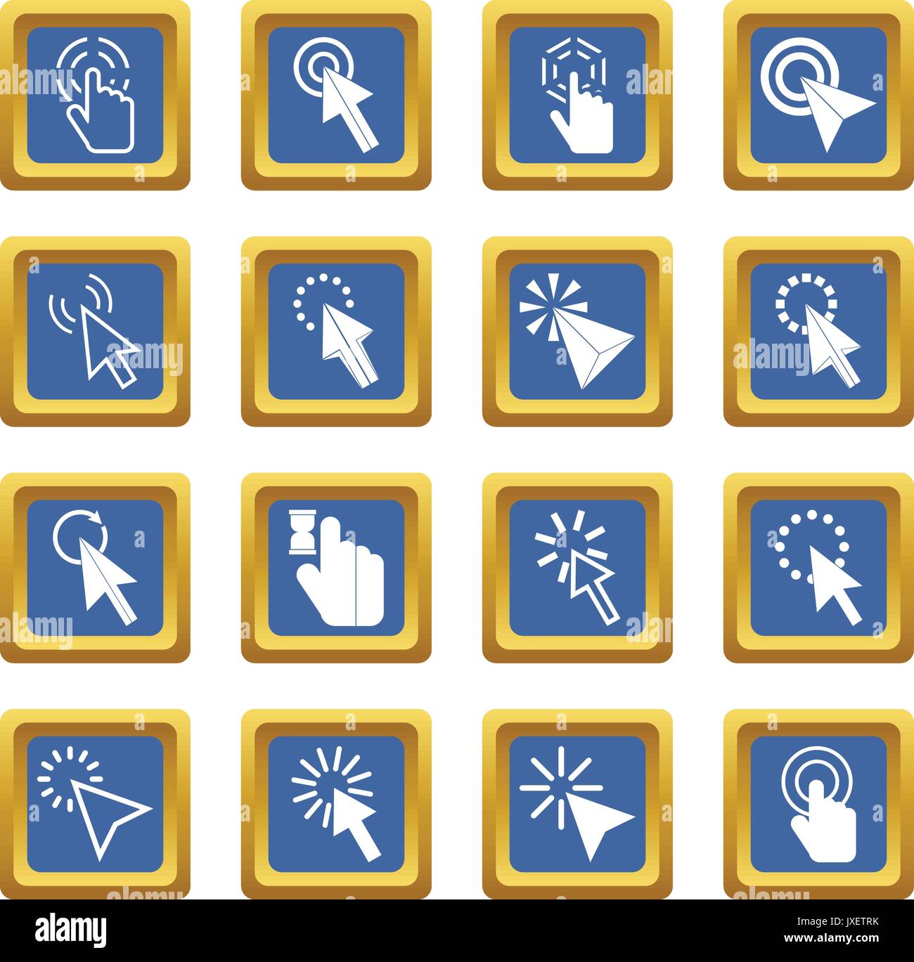 Mouse pointer icons set blue Stock Vector Image & Art - Alamy