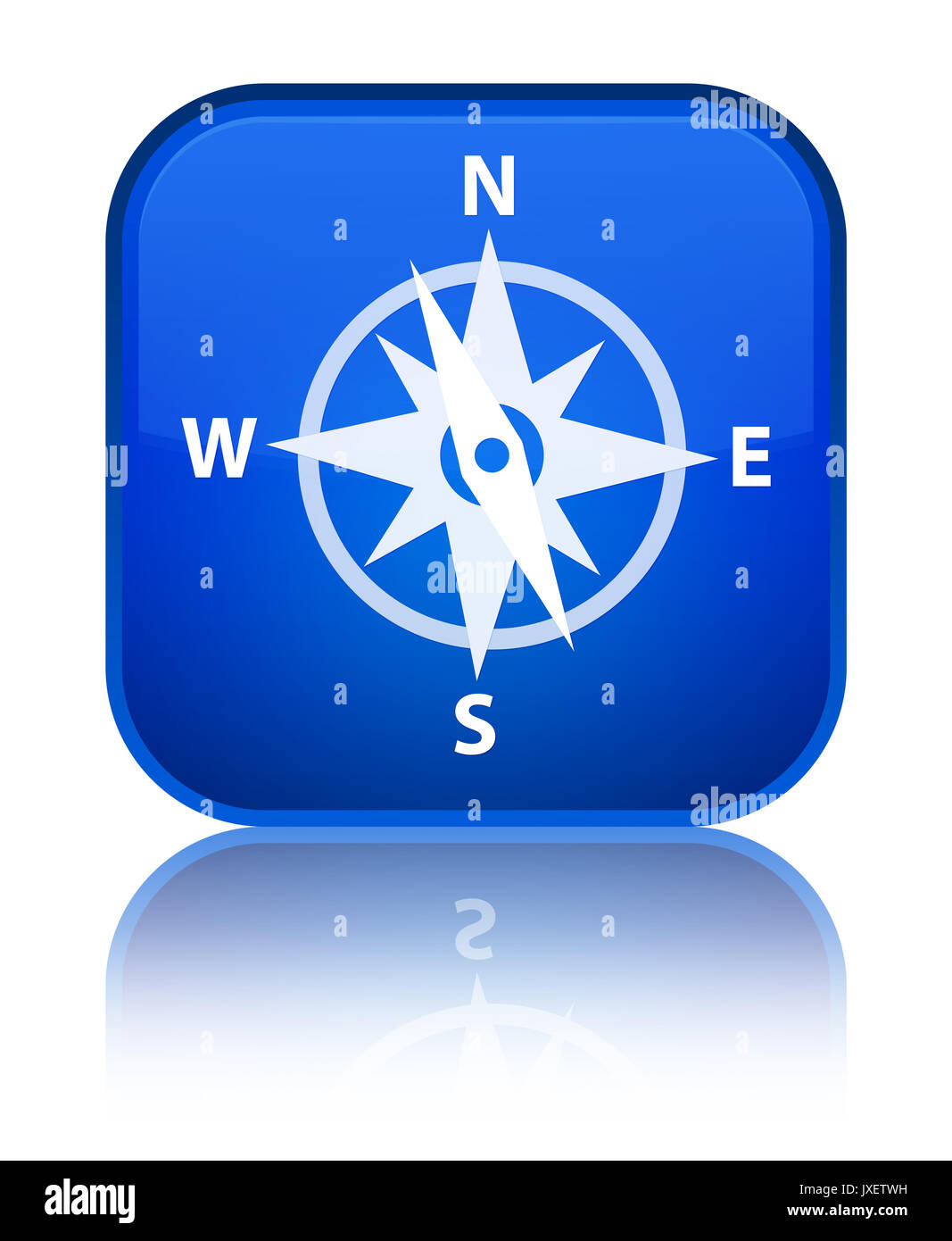 Compass icon on square Cut Out Stock Images & Pictures - Alamy