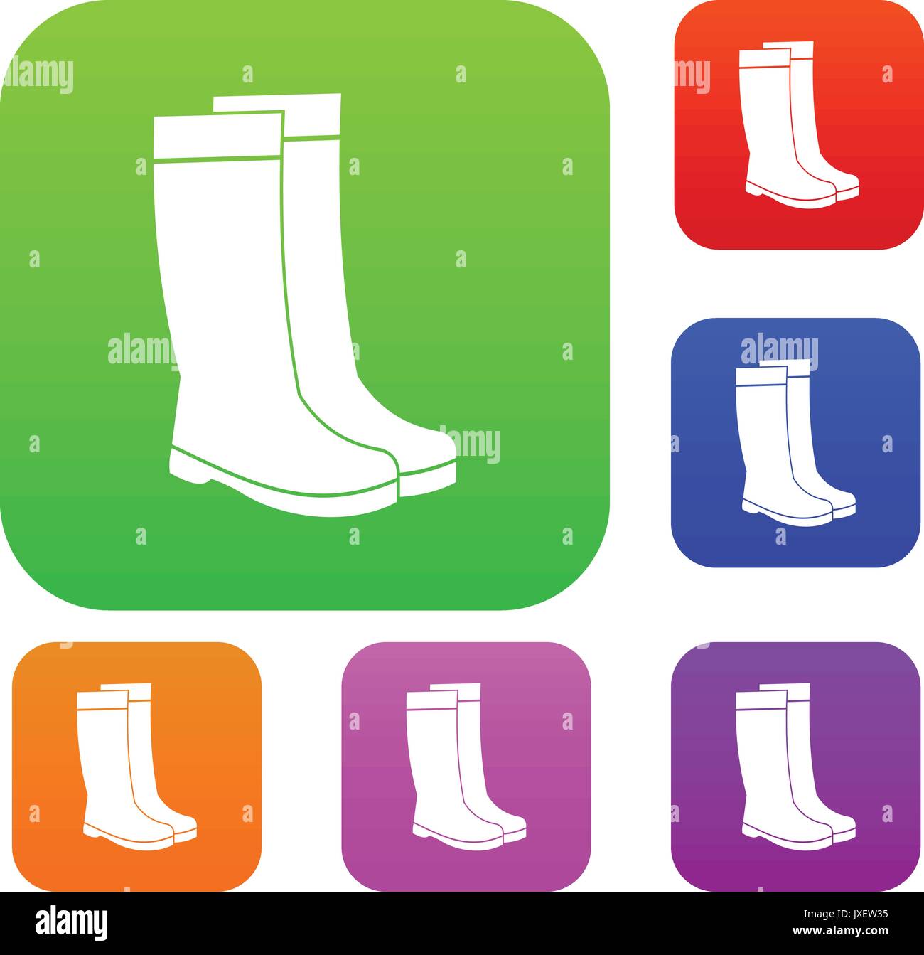 Rubber boots set collection Stock Vector Image & Art - Alamy