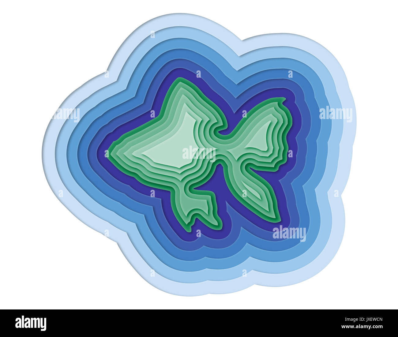 illustration of a layered fish in the sea Stock Photo - Alamy