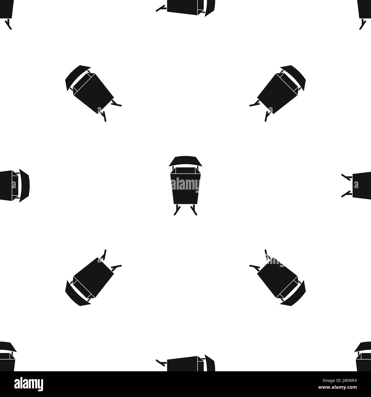 Litter waste bin pattern seamless black Stock Vector Image & Art - Alamy