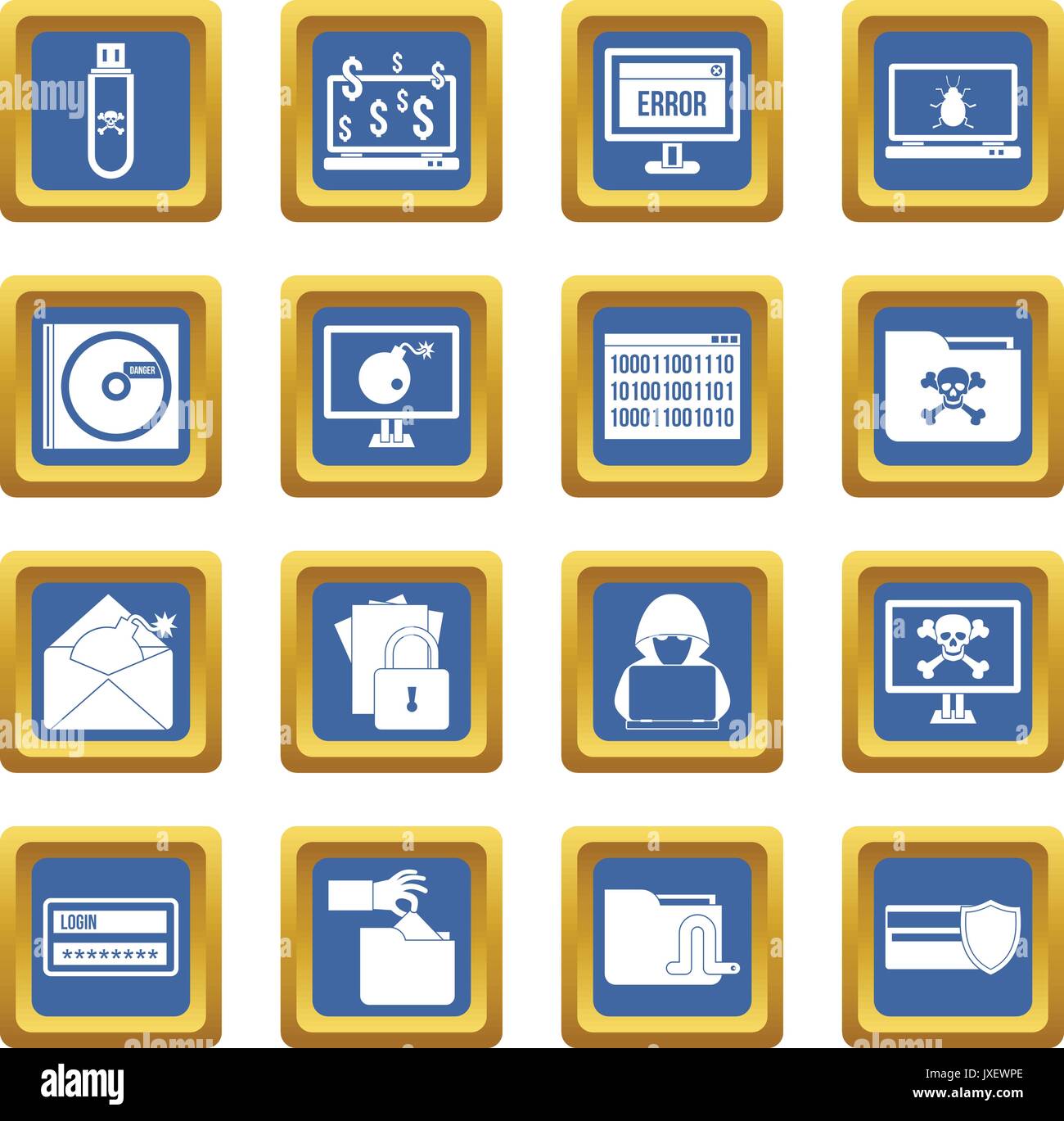 Criminal activity icons set blue Stock Vector Image & Art - Alamy