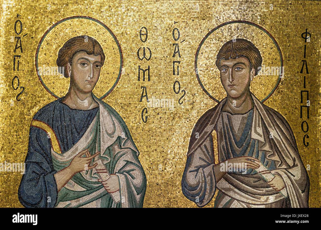 12th Century Mosaic of the Apostles St Thomas and St Philip in La ...