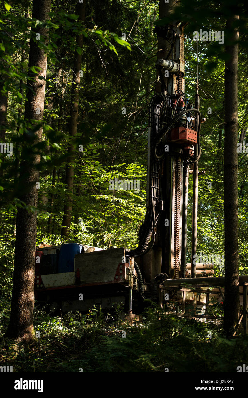 Heavy machinery for geological excavation of samples Stock Photo - Alamy