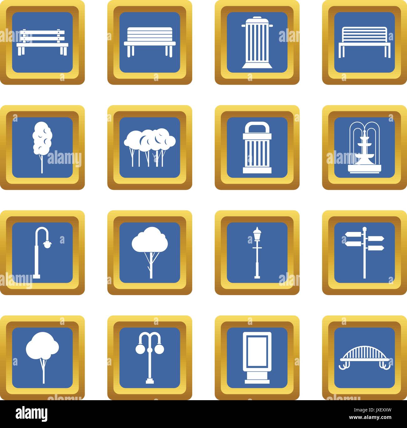 Park icons set blue Stock Vector Image & Art - Alamy