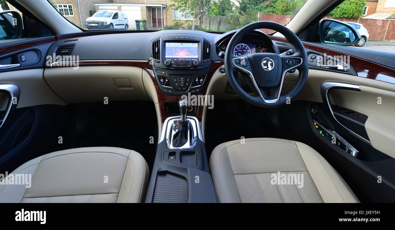 The inside of a luxury car Stock Photo - Alamy