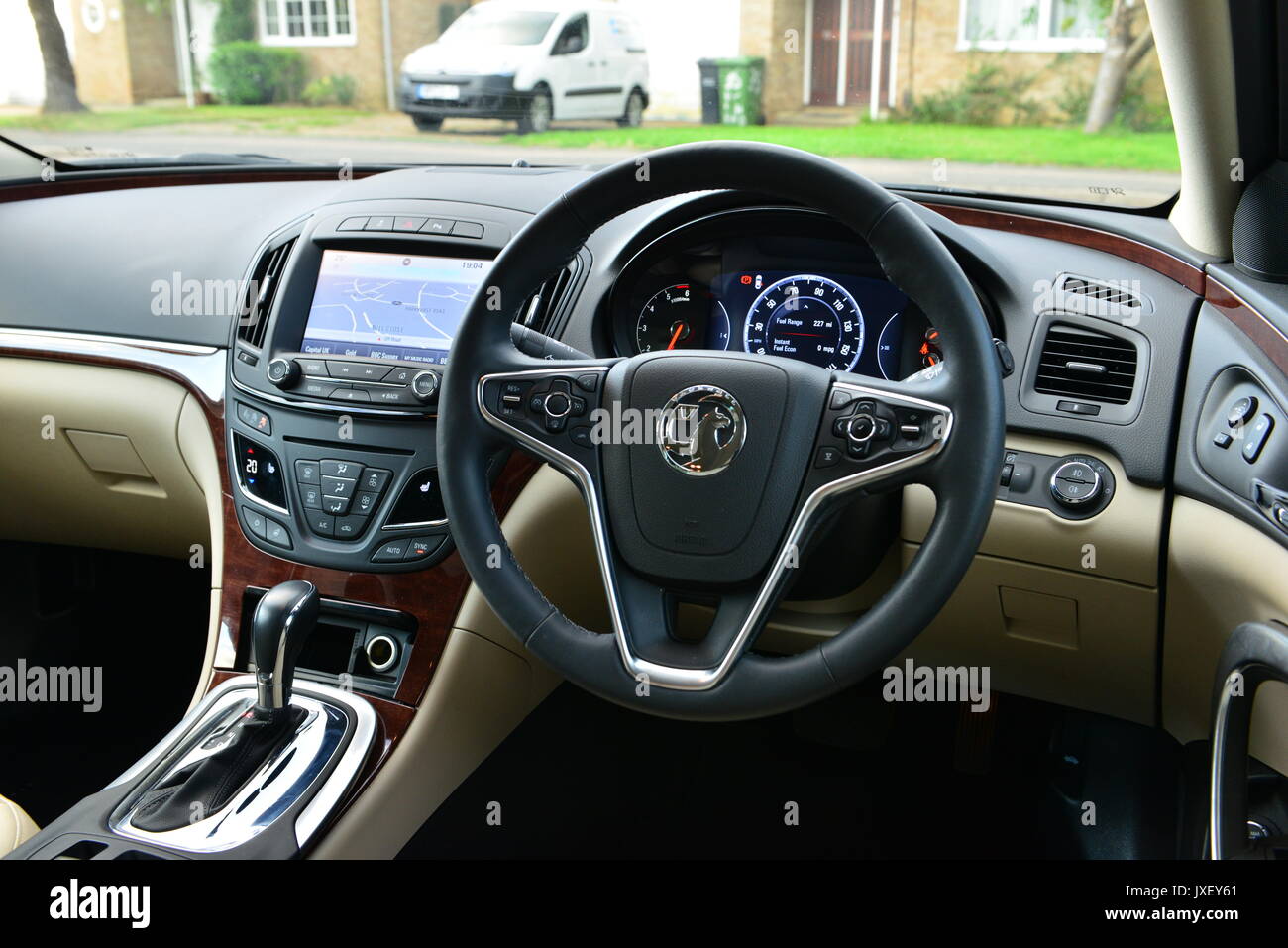 The inside of a luxury car Stock Photo - Alamy