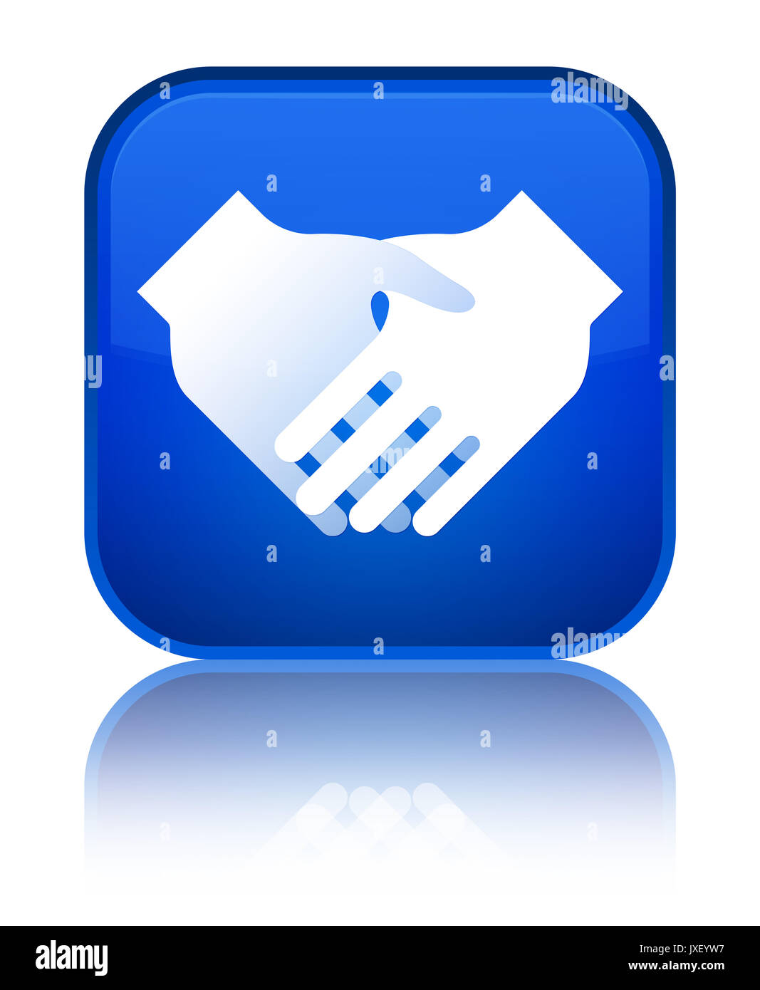 Blue sign handshake symbol icon hi-res stock photography and images - Alamy