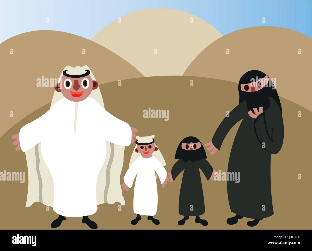 Qatari family Stock Vector Images - Alamy