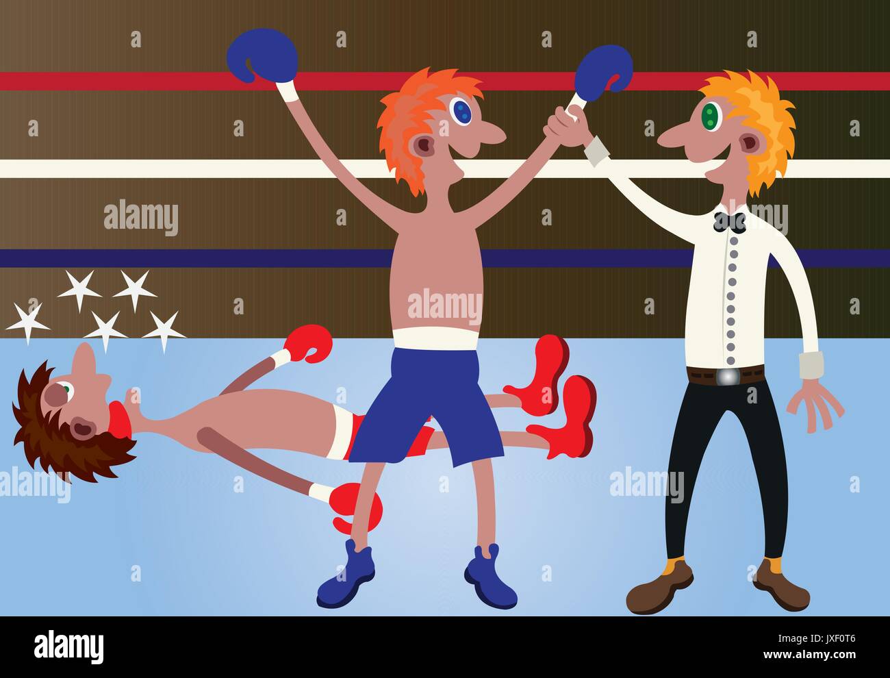 A Champion boxers hand lifted high by referee Stock Vector Image & Art ...