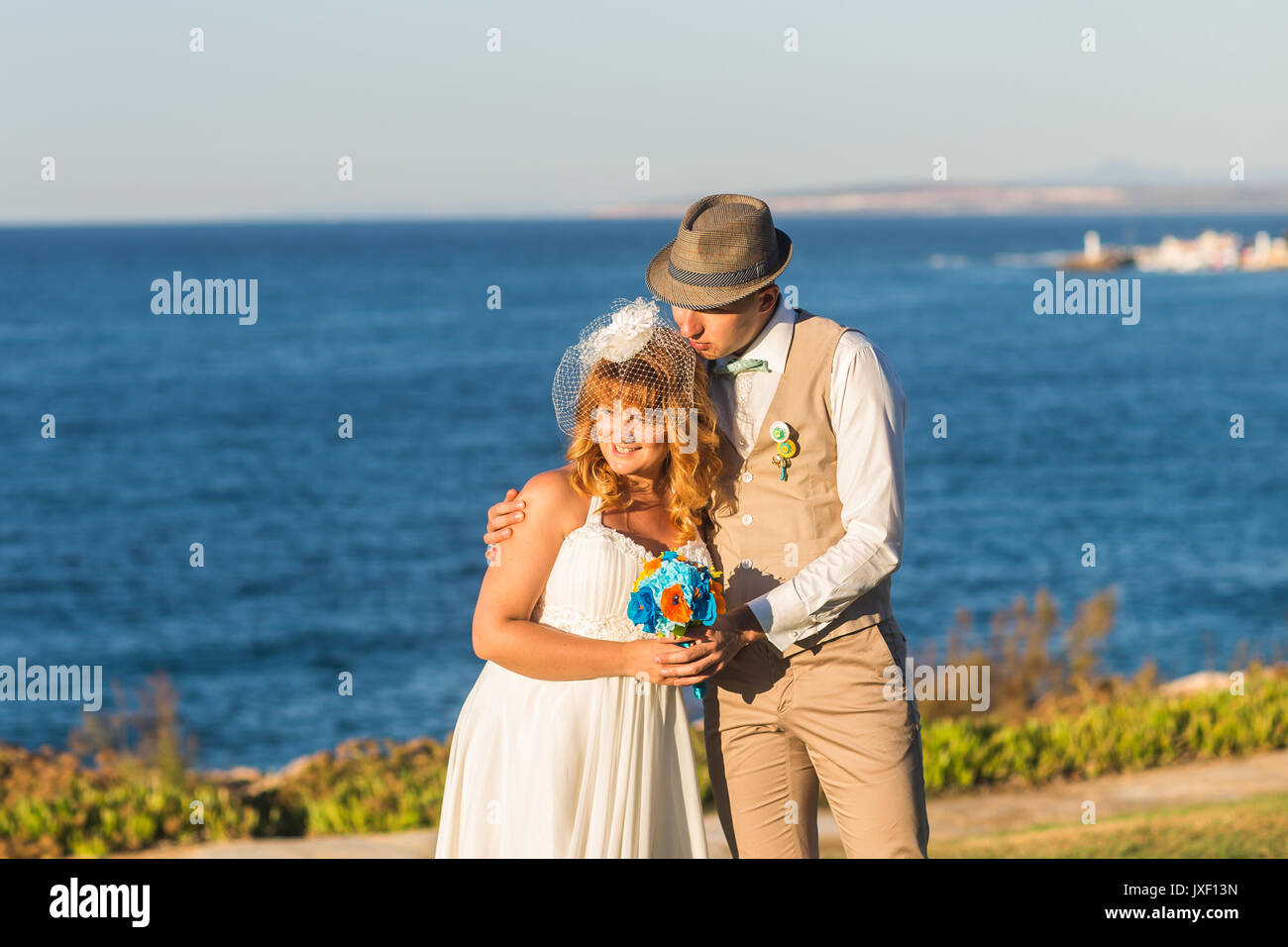 happy just married young couple celebrating and have fun Stock Photo ...
