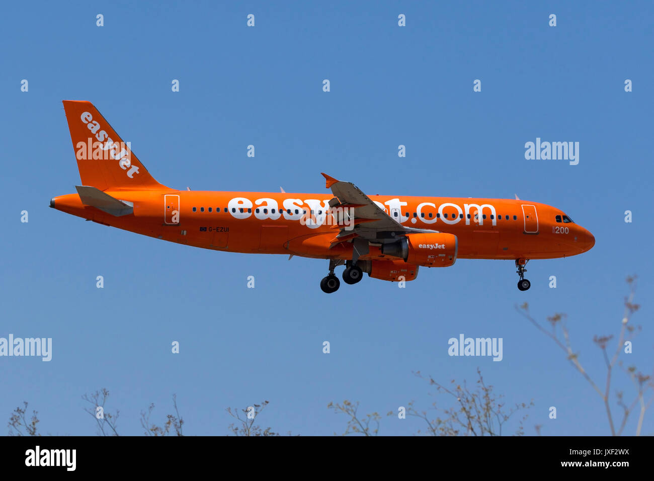EasyJet Airline Airbus A320-214 [REG: G-EZUI] in an overall orange ...