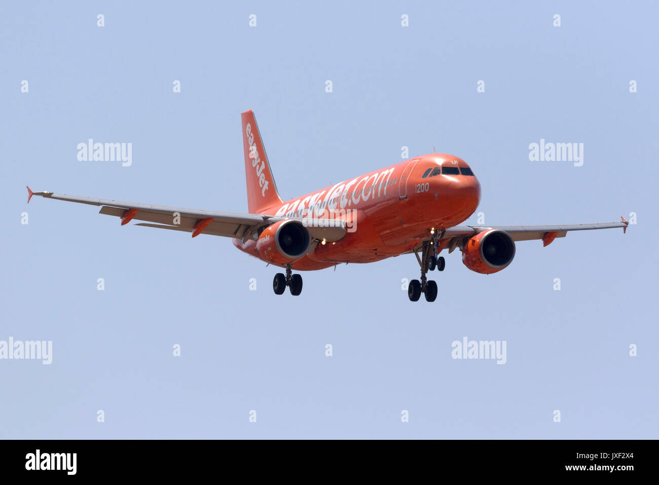 EasyJet Airline Airbus A320-214 [REG: G-EZUI] in an overall orange ...