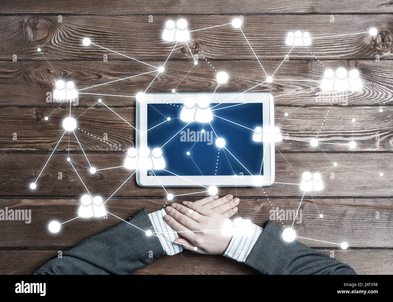 Concept of social communication and networking with social connection ...