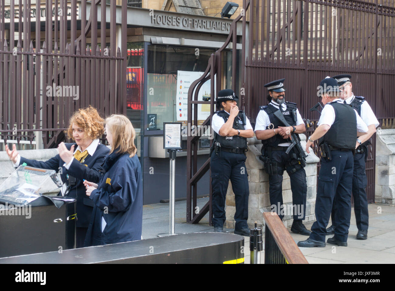 Armed Police outside the Houses of Parliament, London, England Stock ...