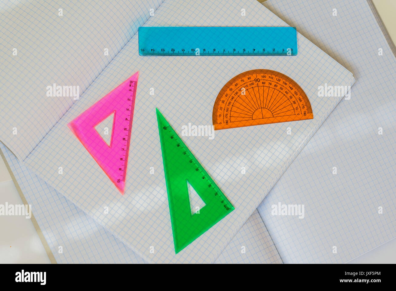 Set of school instruments protractor hi-res stock photography and ...