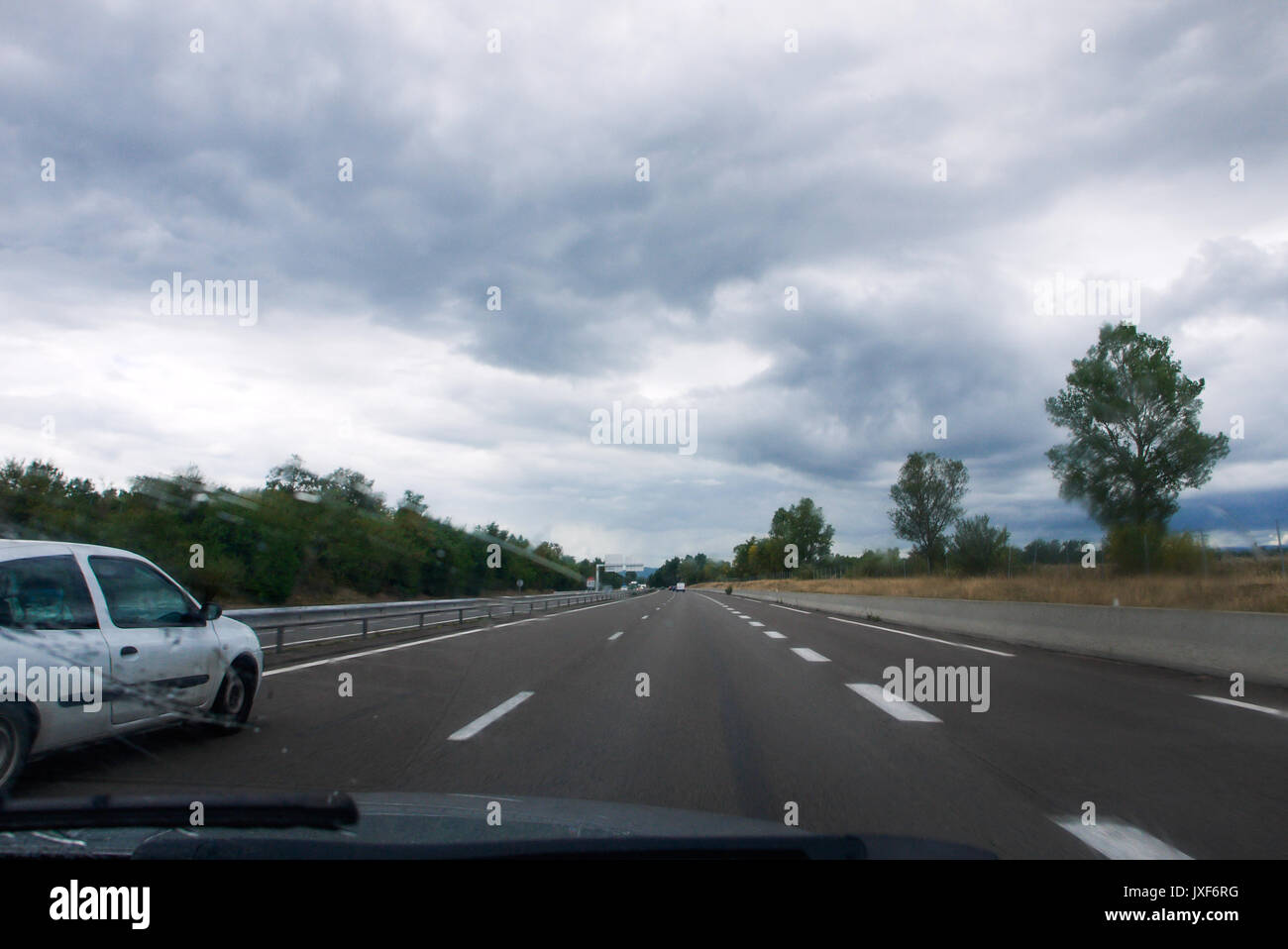 Driving on A42 Highway from Lyon to Oyonnax (France Stock Photo - Alamy