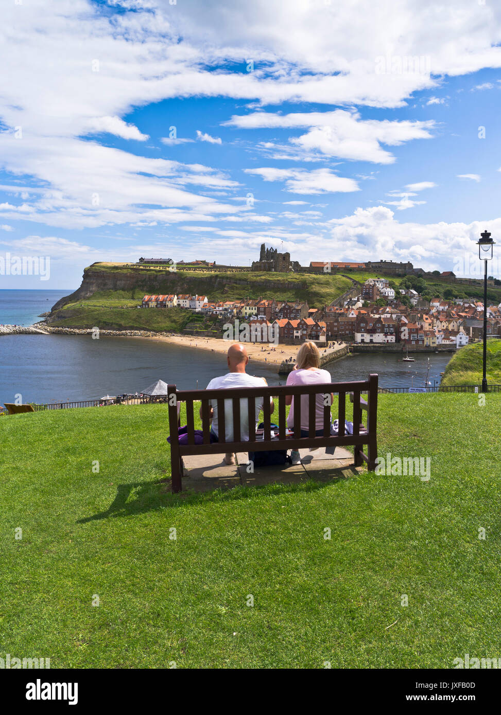 Whitby west cliff bench hi-res stock photography and images - Alamy