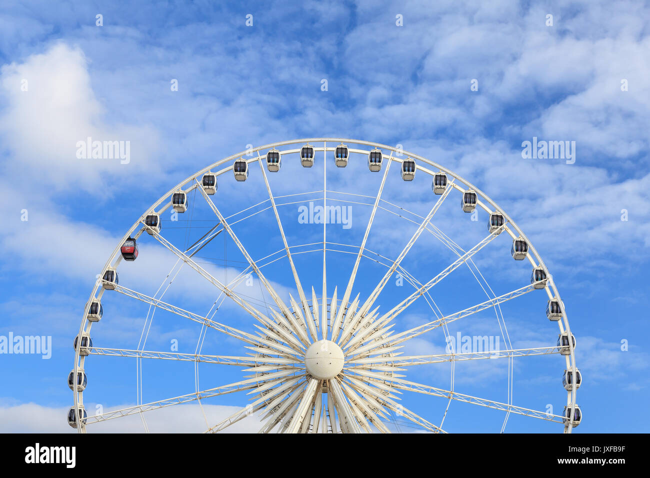 The Wheel of Liverpool in Liverpool, England. The wheel stands 60m tall ...
