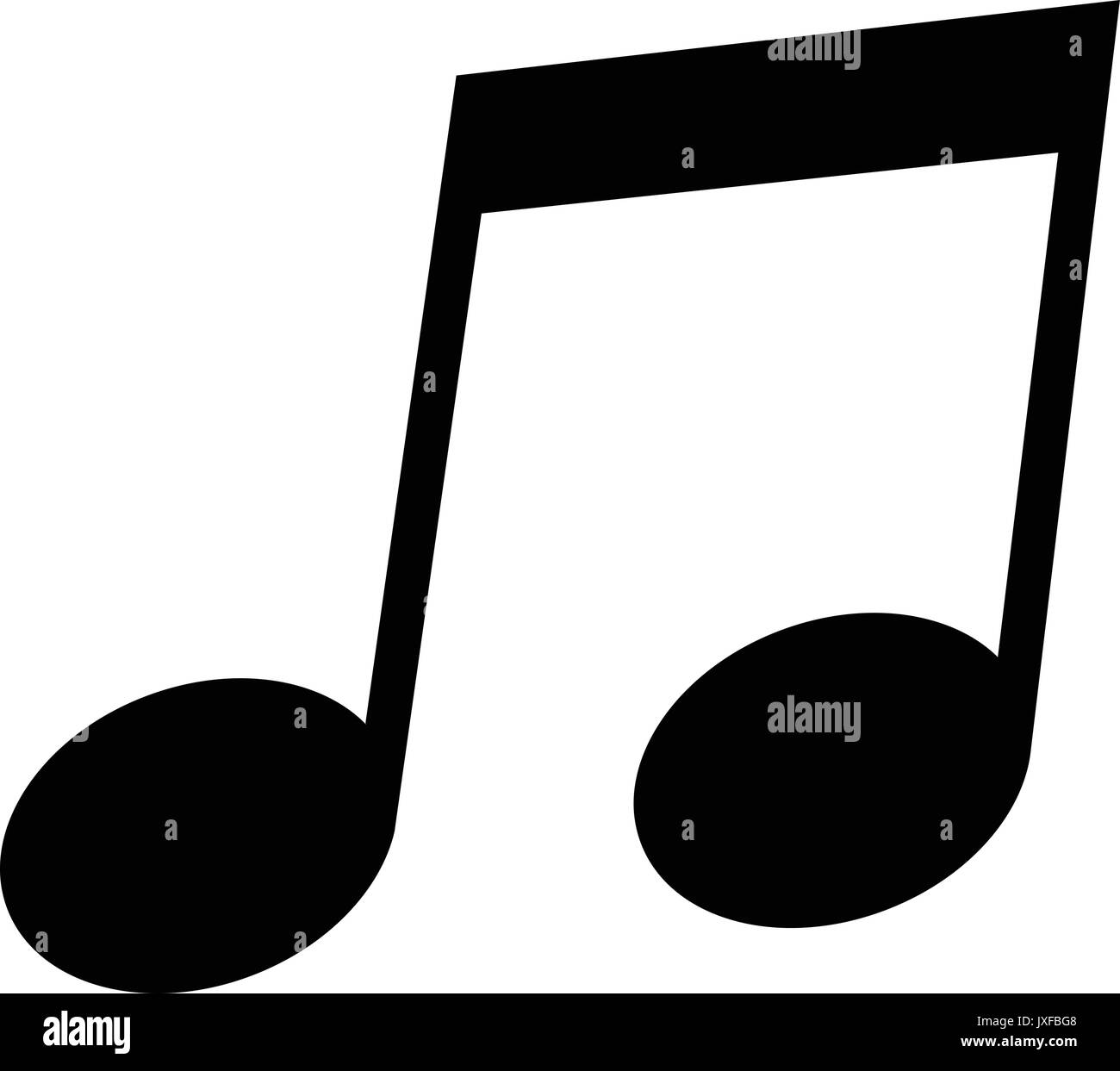 A black and white silhouette of a musical note Stock Vector Image & Art ...
