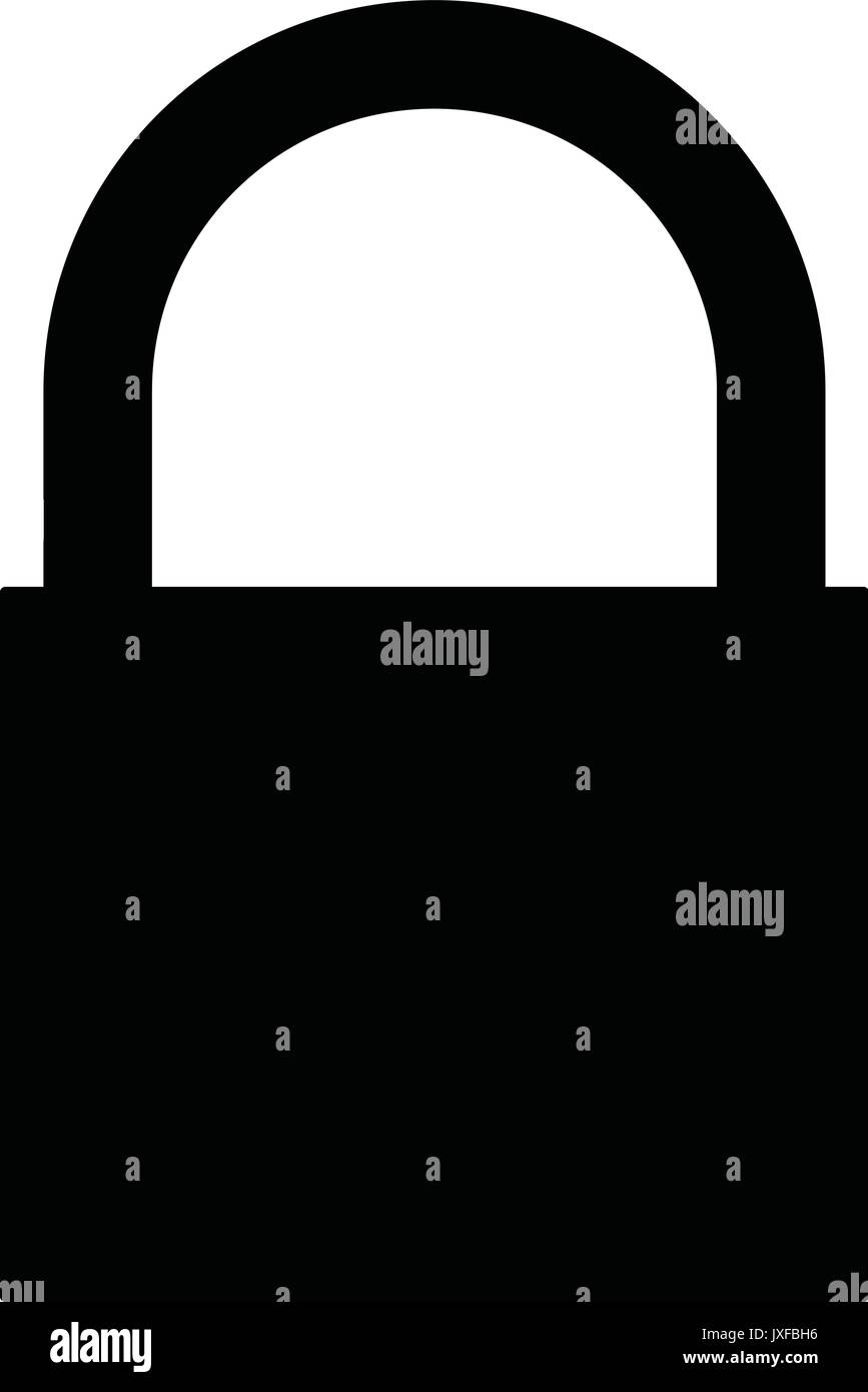 A black and white silhouette of a closed padlock Stock Vector Image ...