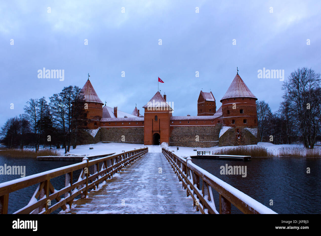 Trakai Castle in winter Stock Photo - Alamy
