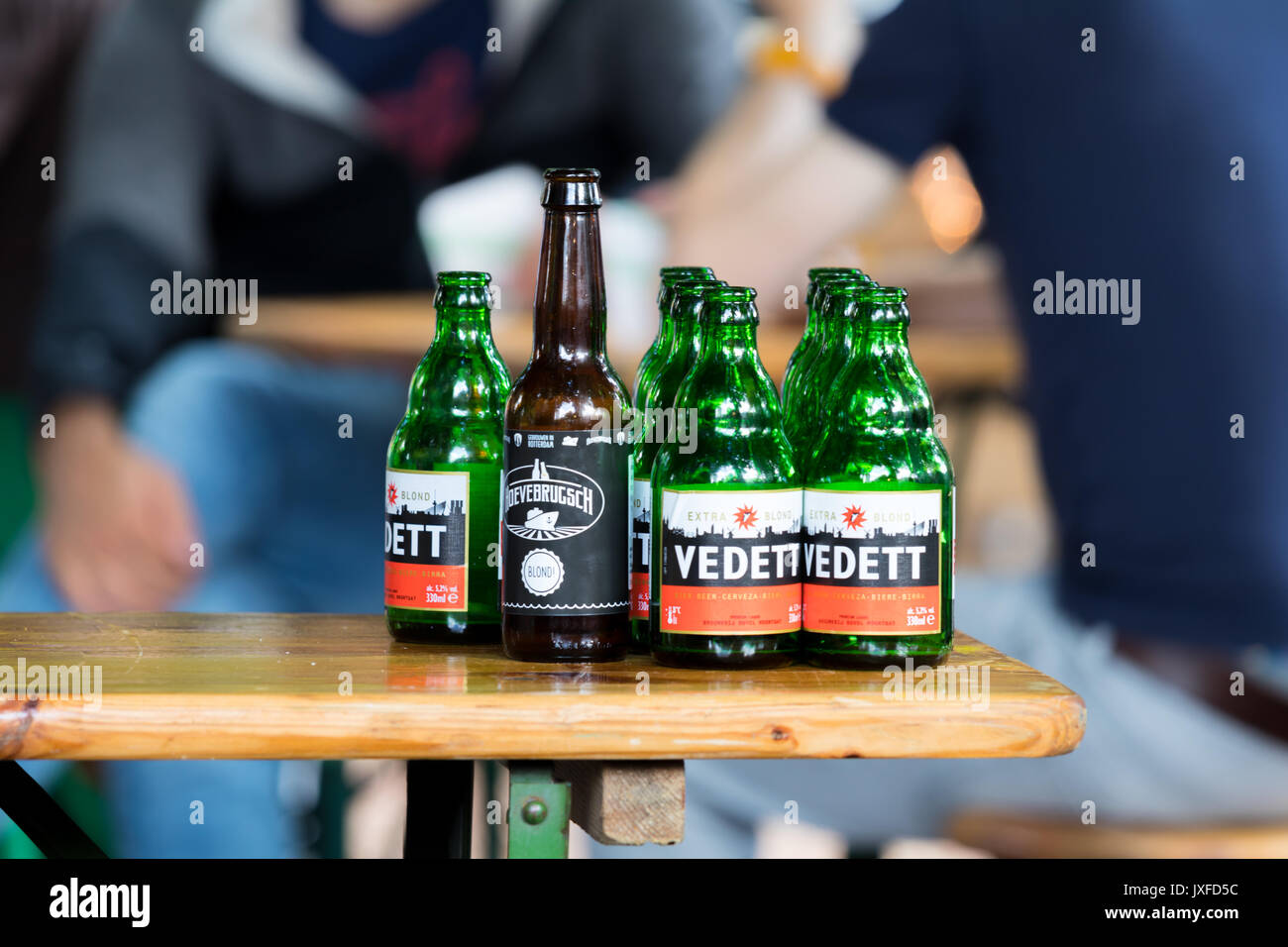 Collection of Vedett beer bottles Stock Photo - Alamy
