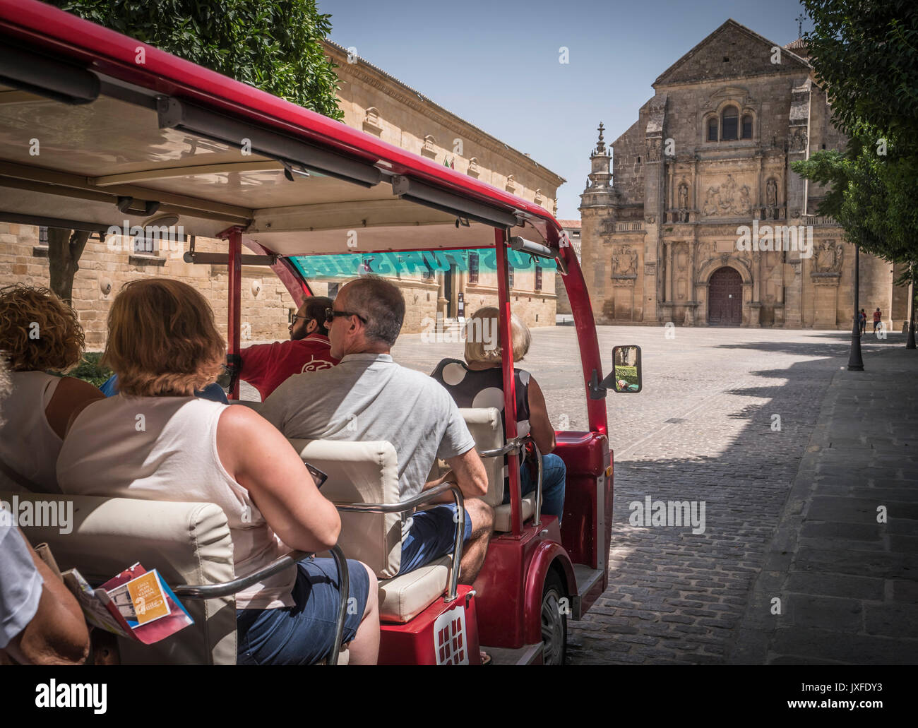 Tourist Bus Touring Medieval route in Ubeda, Andalusia, Spain Stock ...