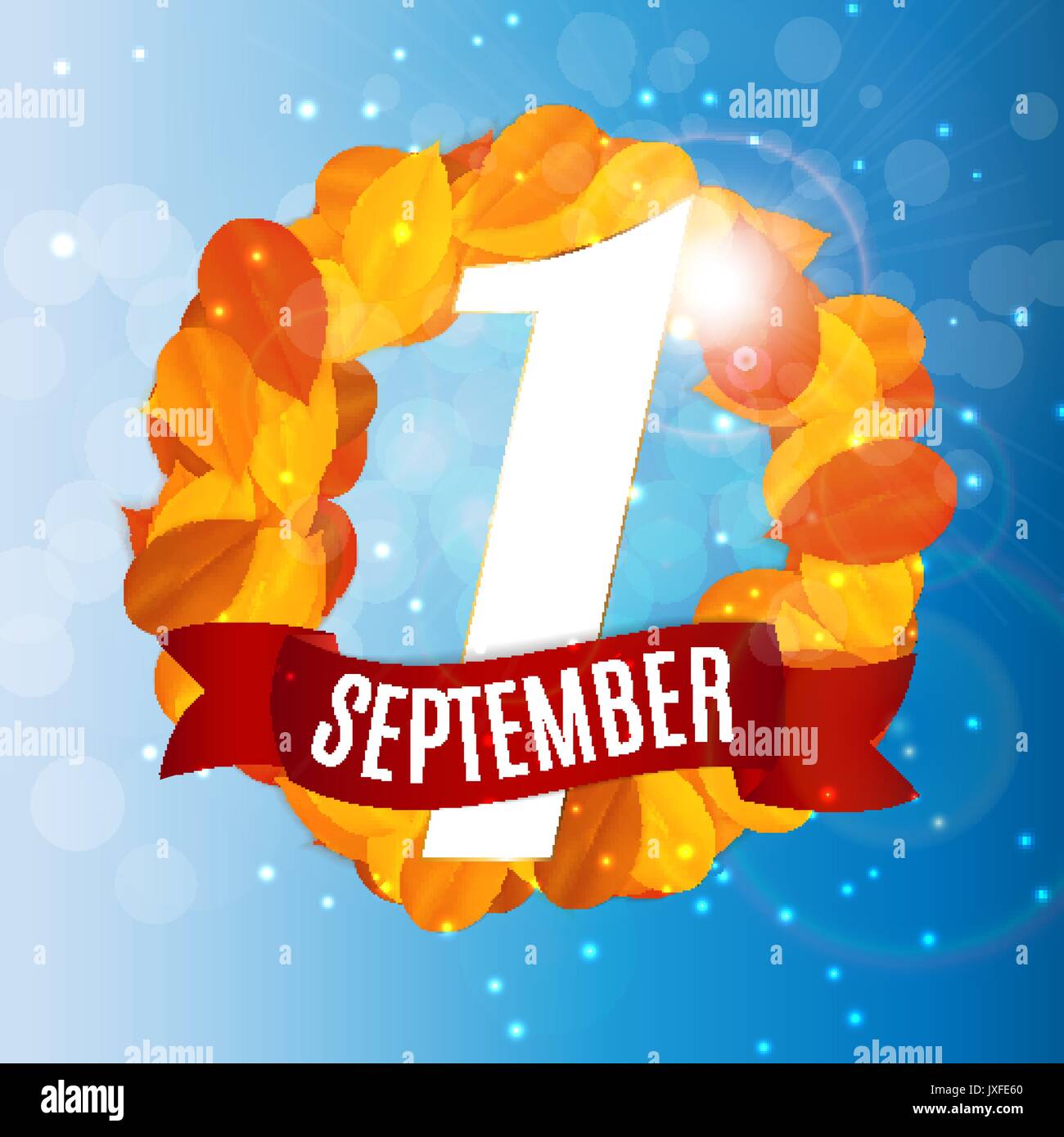 First 1 September Template Vector Illustration Stock Vector Image & Art ...