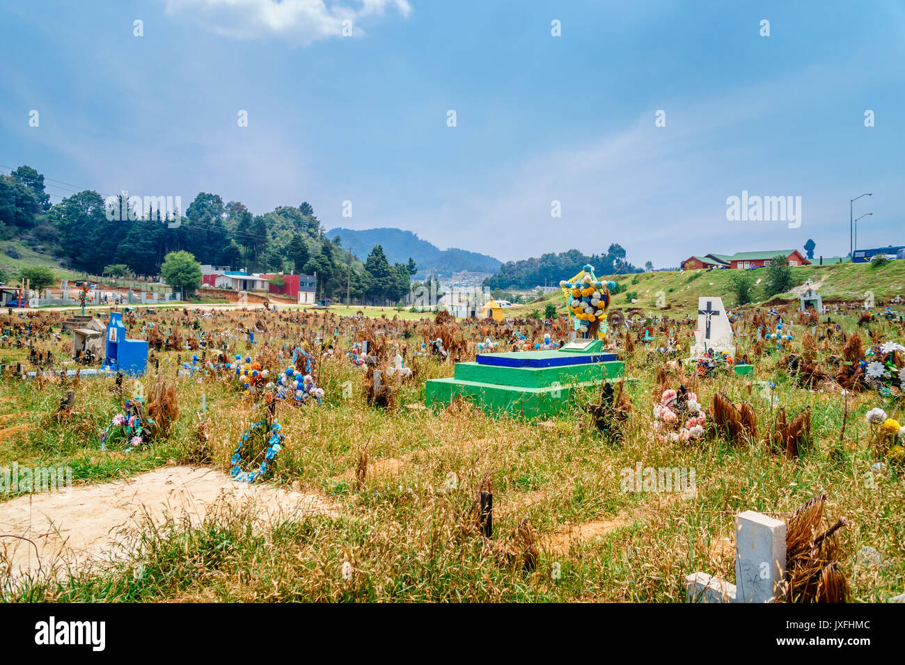View on old maya cemetery in Chamula by San Cristobal de las Casas ...