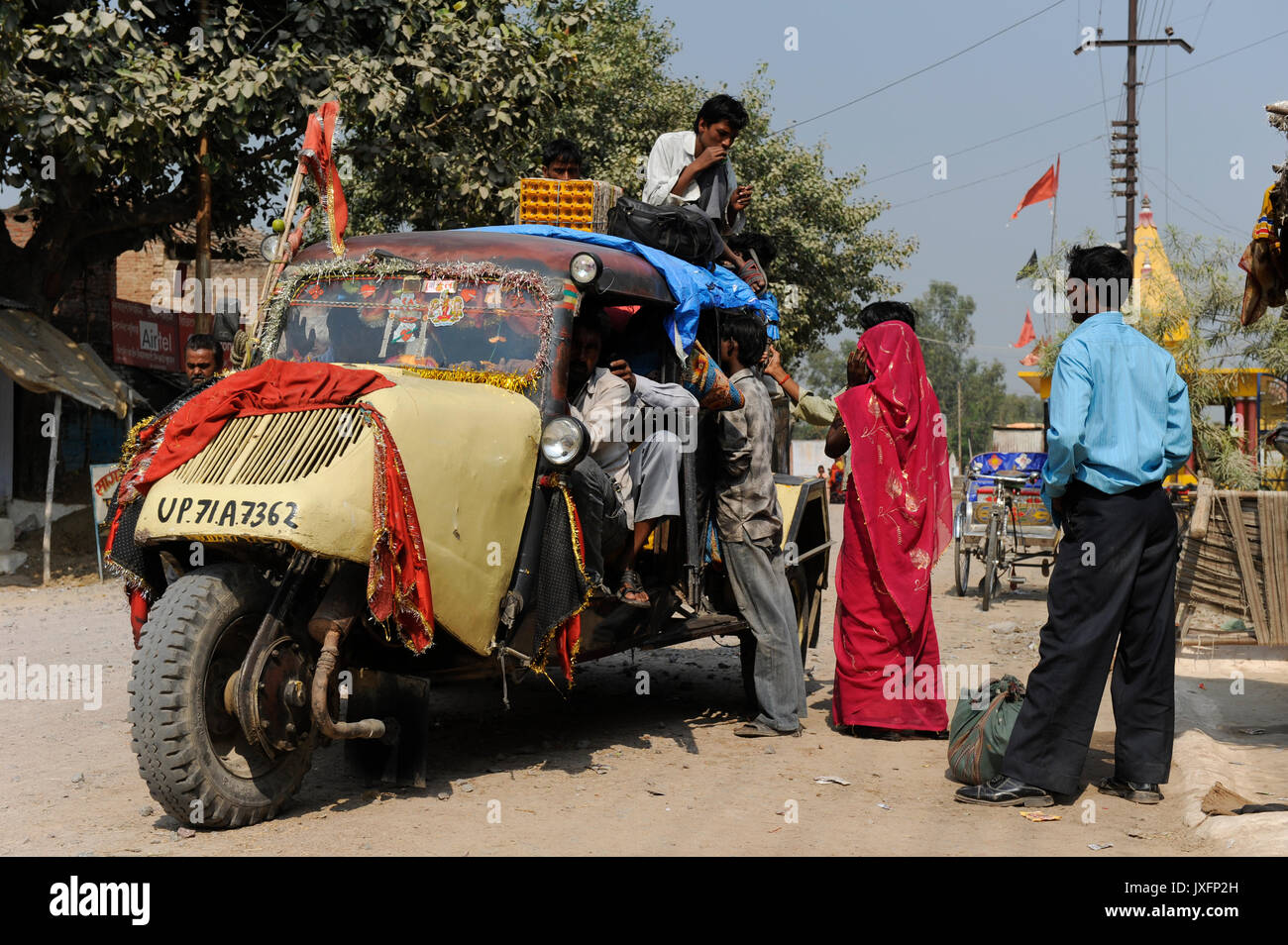 INDIA U.P. Bundelkhand, Mahoba, rural public transport for passenger ...