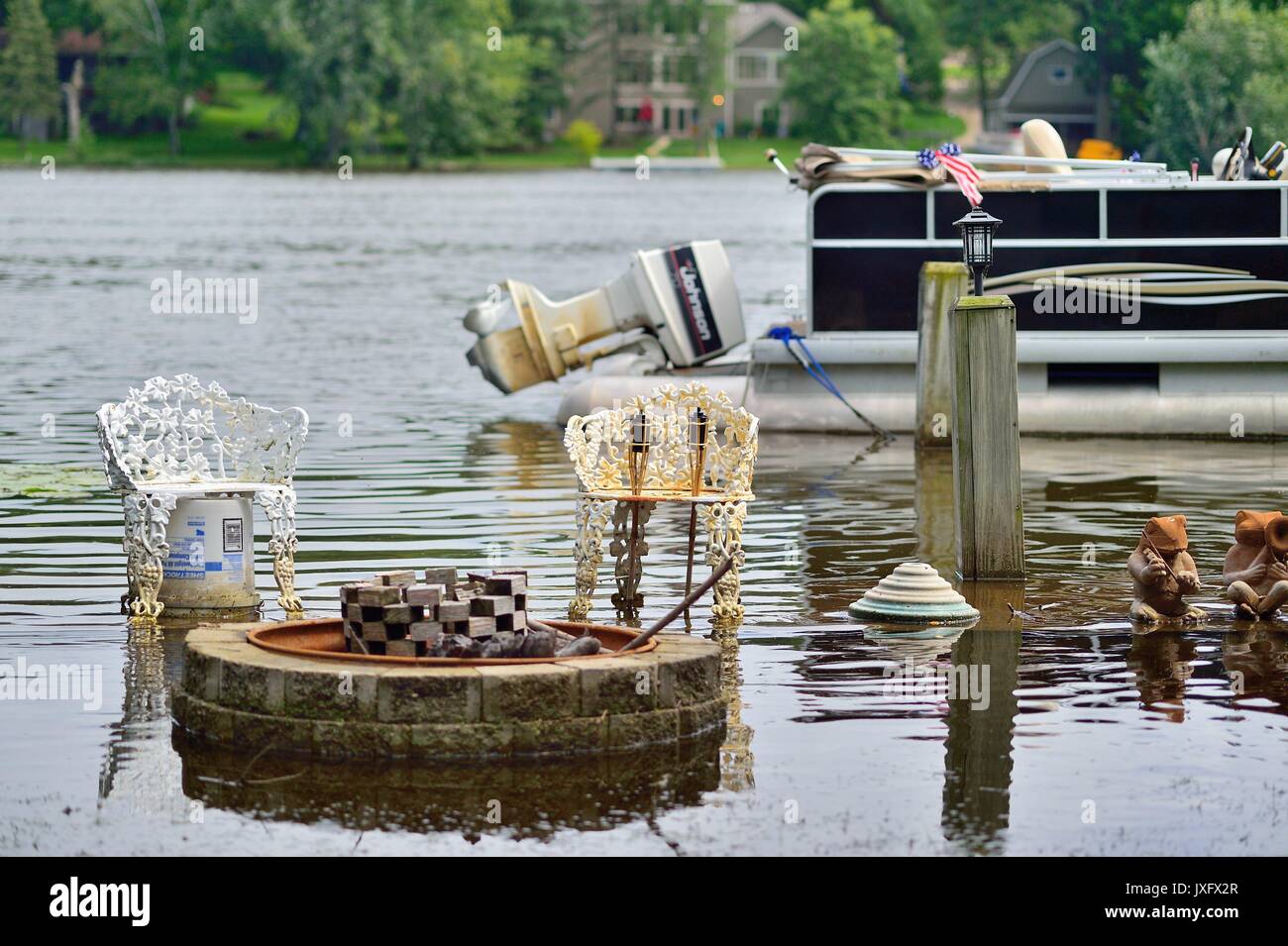 What had been a backyard became a part of the Fox River after the river ...