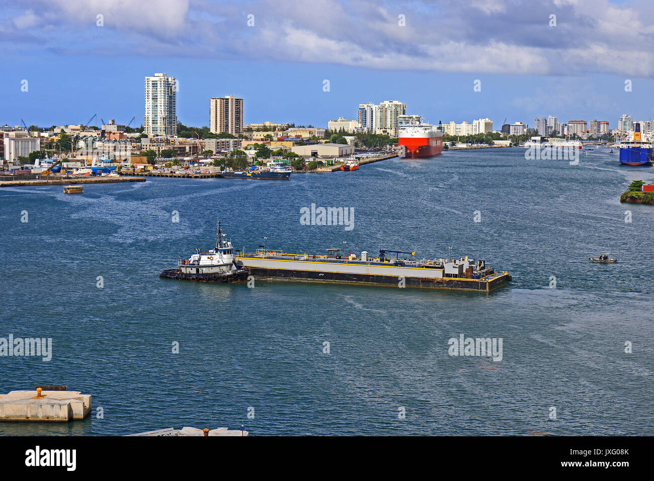 A view of the busy harbour at San Juan in Puerto Rico Stock Photo - Alamy