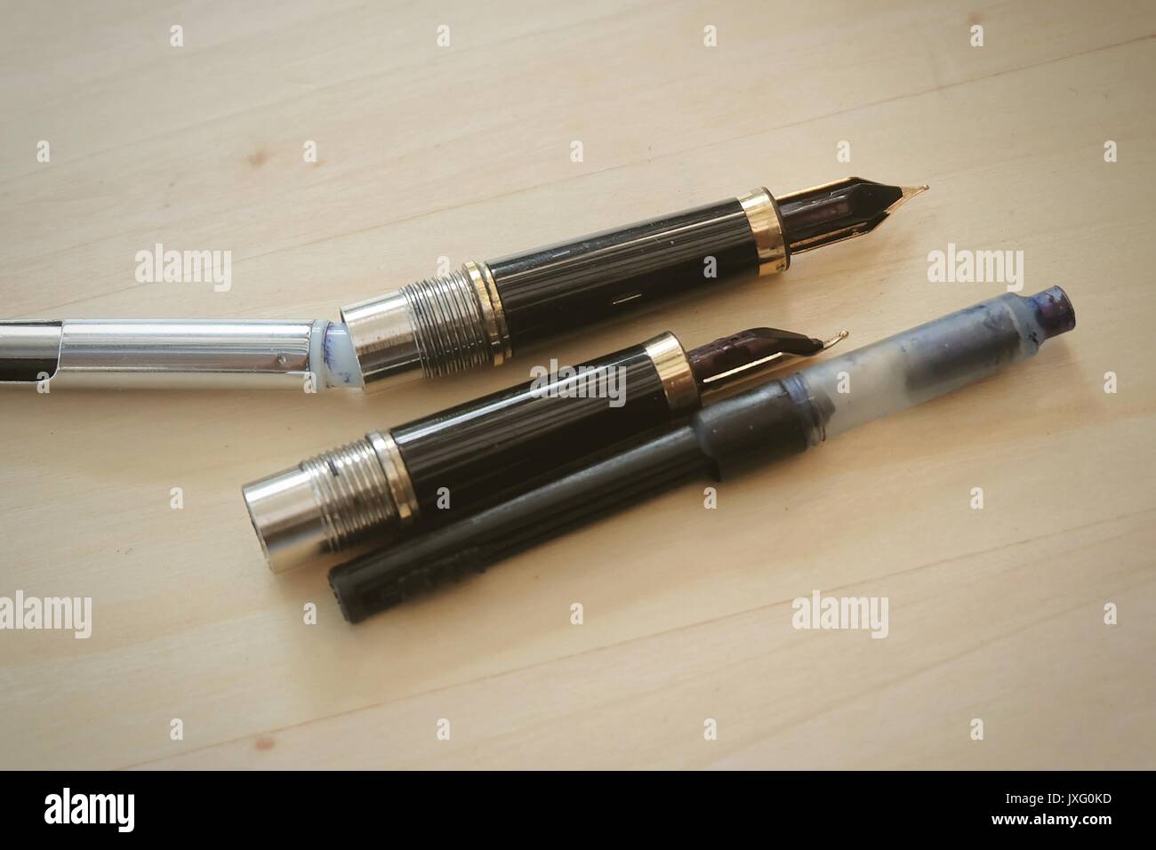 Business Accessory, Two Luxury Traditional Vintage Fountain Pens and ...