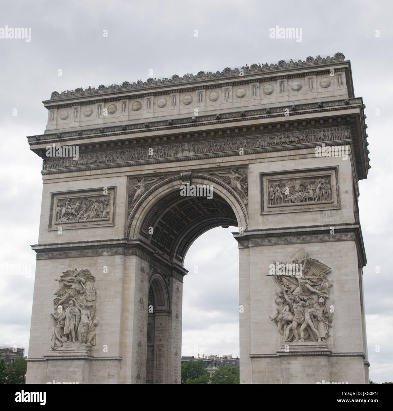 Paris, France - famous Triumphal Arch (Arc de Triomphe) located at the ...