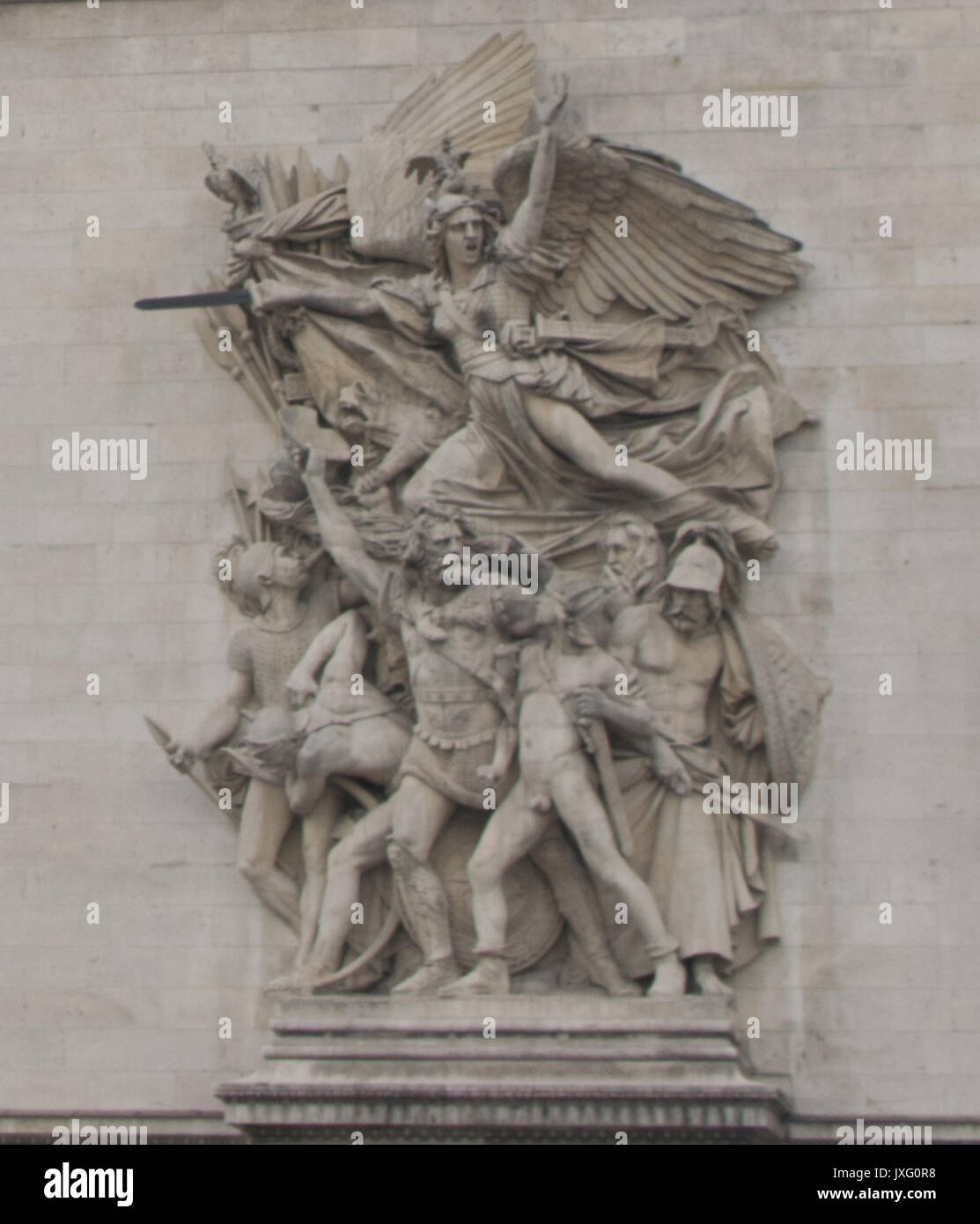 Sculpture La Resistance (Resistance) on facade of the Arc de Triomphe ...